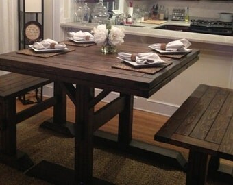 Handcrafted Farmhouse Bar / Pub Height Dining Set with Table and 2 ...