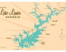 Unique lake lanier map related items | Etsy