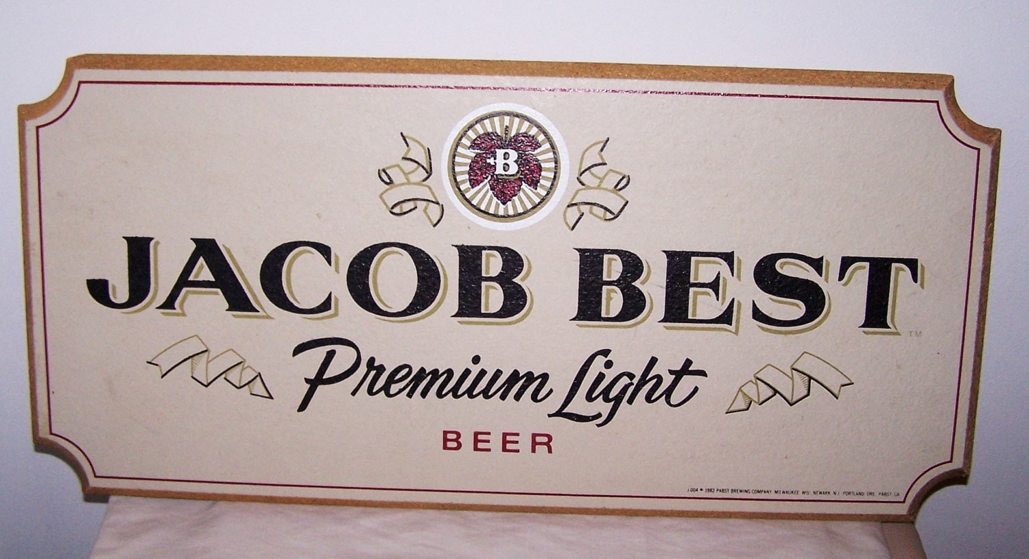 Jacob Best Premium Light Beer Sign. by ParkPlaceVintiques on Etsy