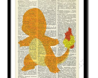 Items similar to Tyranitar Pokemon Dictionary Art Print on Etsy