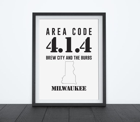 Items similar to Milwaukee Metro Area Code 414 on Etsy