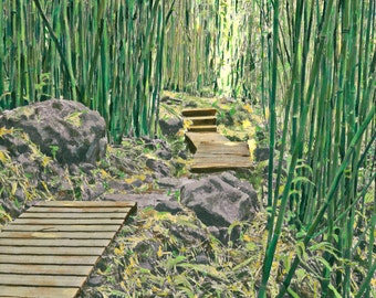 Bamboo painting | Etsy