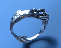 Mermaid Ring size 8 sterling silver