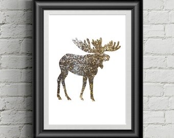 Popular items for gold moose on Etsy