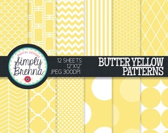 Pink and Yellow Digital Paper Scrapbooking Paper Pink and
