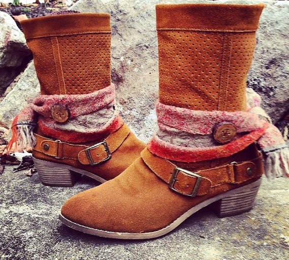 Woodland Autumn Boot Scarf Wool-blend Boot Scarf Boot