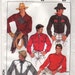 Simplicity 8473 1980s Fitted Mens WESTERN SHiRT Pattern Snap