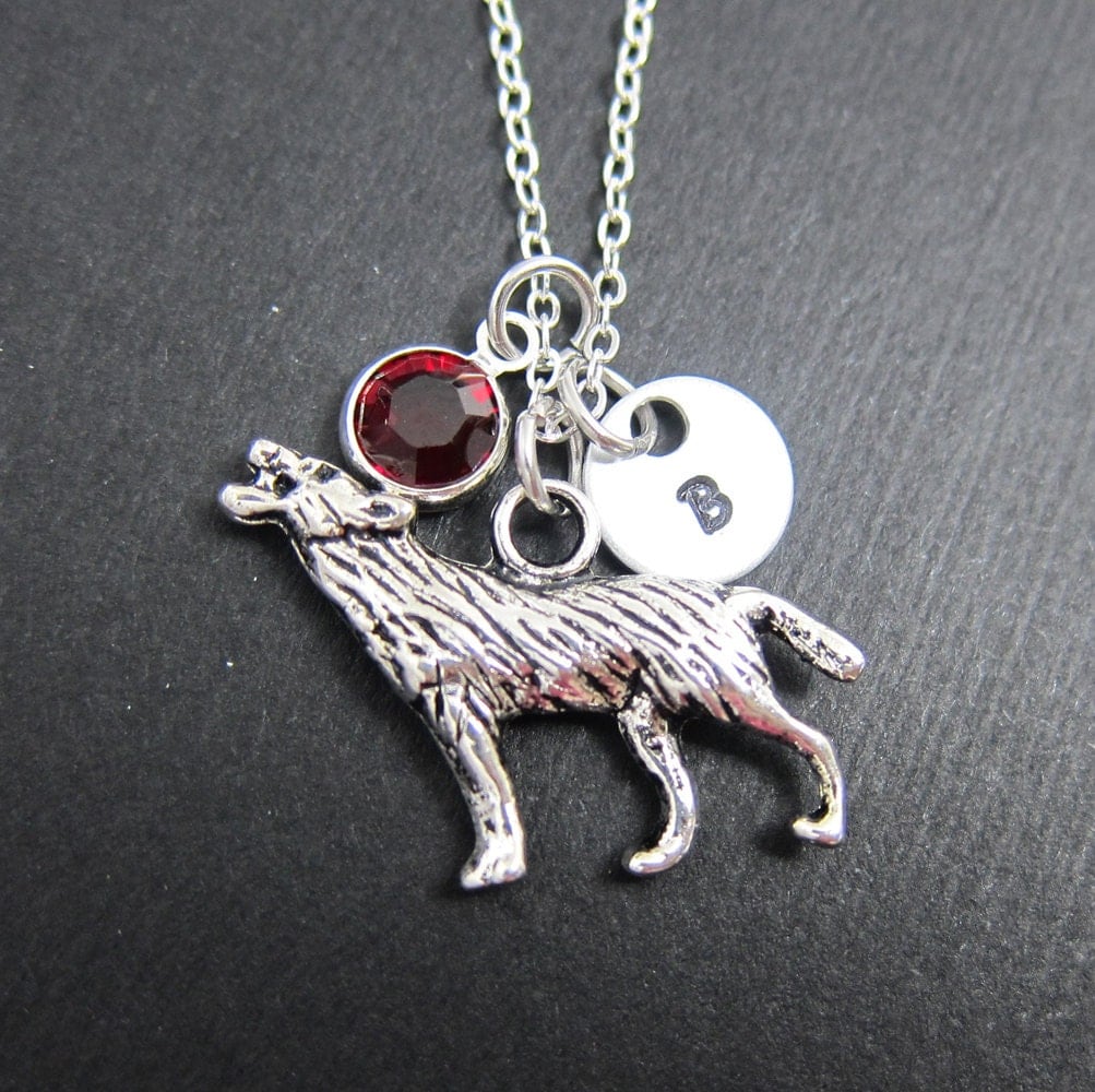 Werewolf Necklace Howling Wolf Twilight Personalized