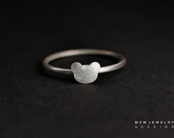 Solid Square Block Ring with 1Letter/Number