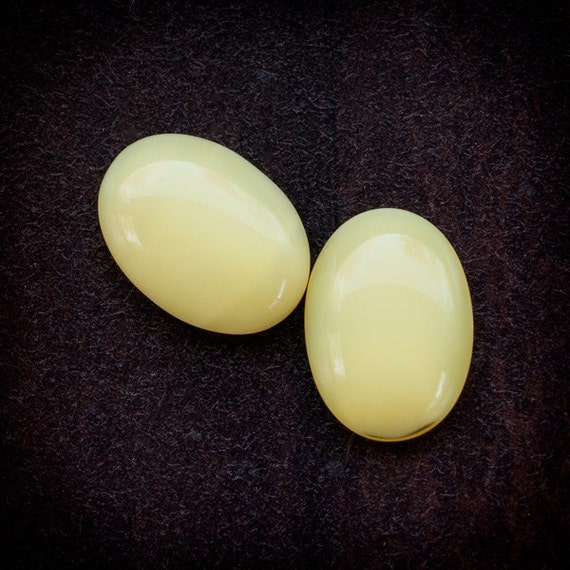 18x13mm Oval Glass Yellow Moonstone Cabochons Cabs 18x13mm