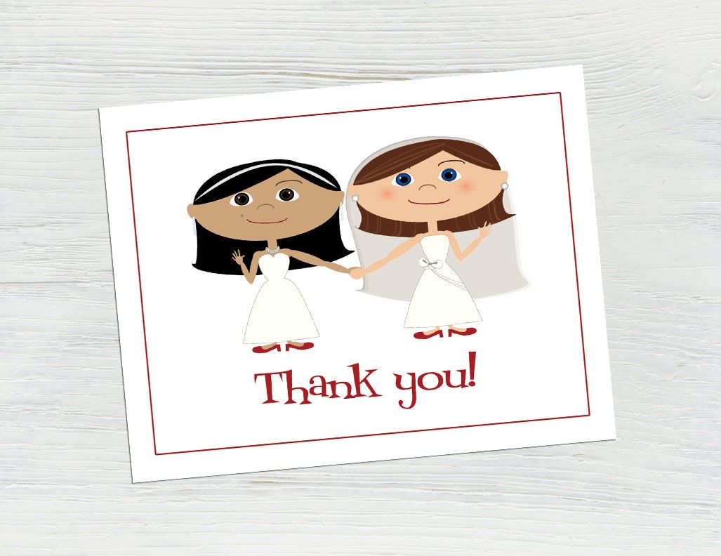 Lesbian Wedding Cards Wedding Thank You Lesbian Couple Lgbt