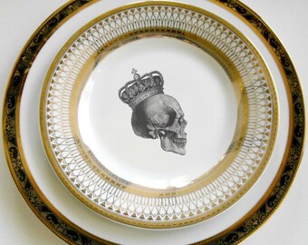 Popular items for skull dinnerware on Etsy