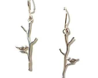 Items similar to Twigs and Pearls Bronze Earrings, Bridal Jewelry ...