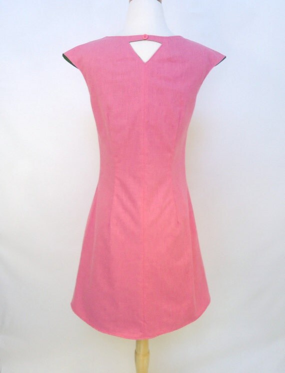 Mod Shift Dress Green and Pink Mod Dress by GeminaeCo on Etsy