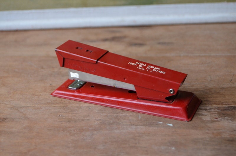 Vintage Red Metal Industrial Stapler Liberty, South Carolina – Haute Juice