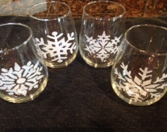 Unique snowflake glassware related items | Etsy