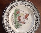 Items similar to Antique Childs Alphabet ABC Plate BROWNHILLS POTTERY ...