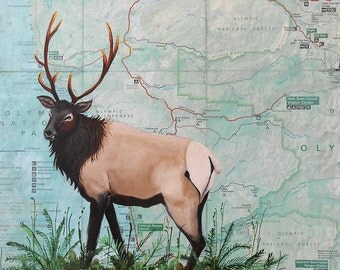 Elk art | Etsy
