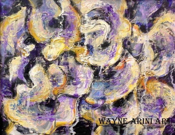 Mushroom Expressionist Abstract Acrylic Original Painting 11