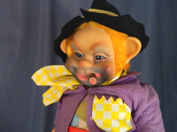 1950s Rushton Rubber Face Cigar Smoking Hobo 20 Doll