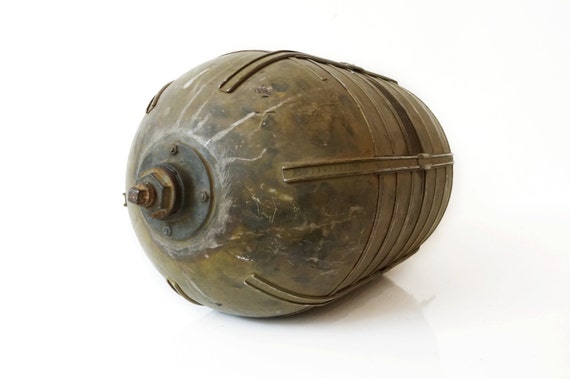 Vintage WWII B17 Bomber Aircraft Oxygen Tank with Glass Valve