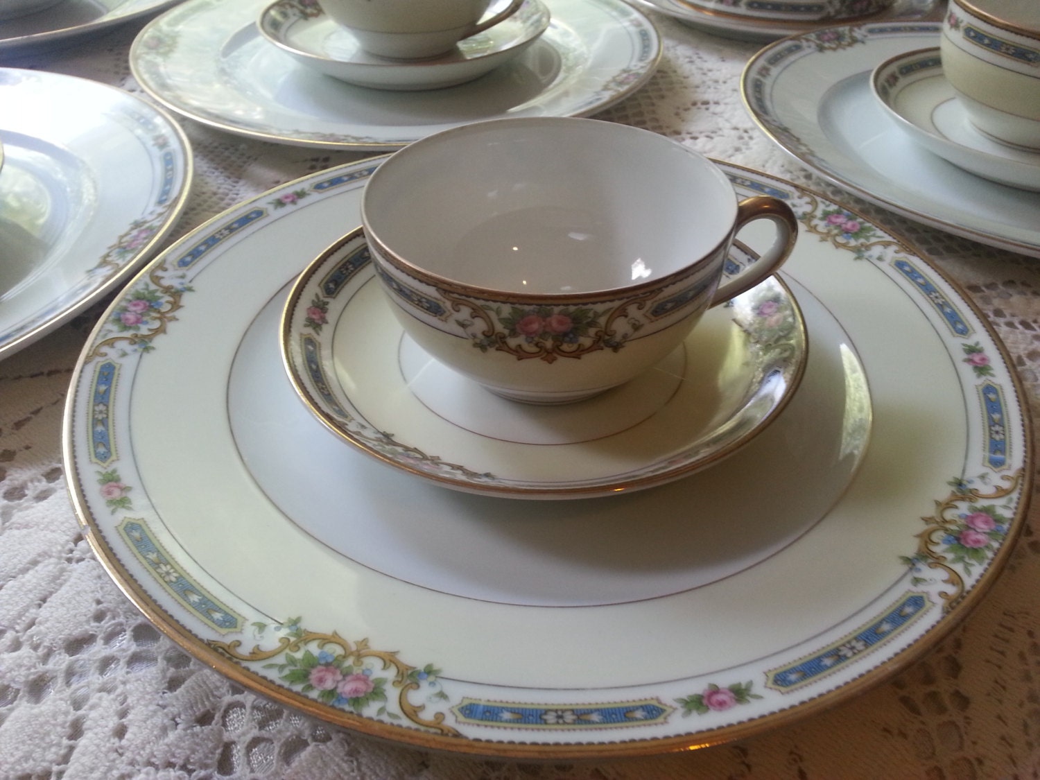 Service for 8, Noritake Morimura, Ybry Pattern, Early 1900’s. 42 Pieces ...