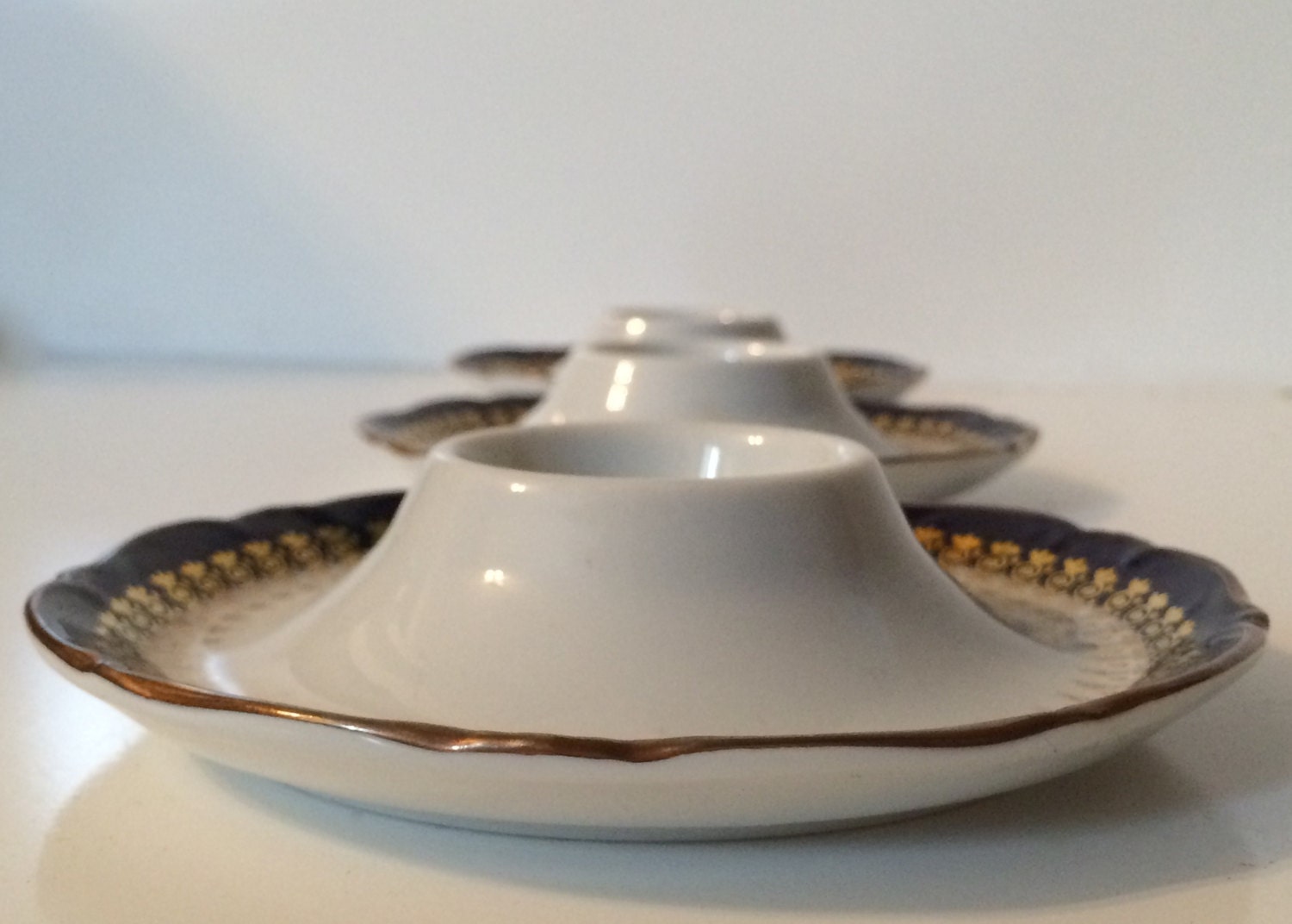 Vintage Porcelain Egg Cup Dish Set of 3 Cobalt Gold – Haute Juice