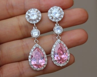 cz earring Cubic Zirconia earring bridal earring by arbjewelry