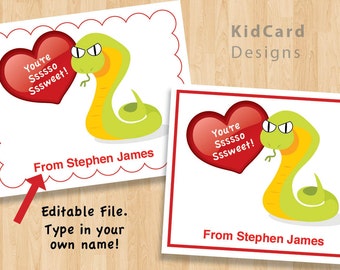 Popular items for snake valentines on Etsy