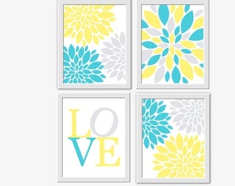 Popular items for gray yellow teal on Etsy