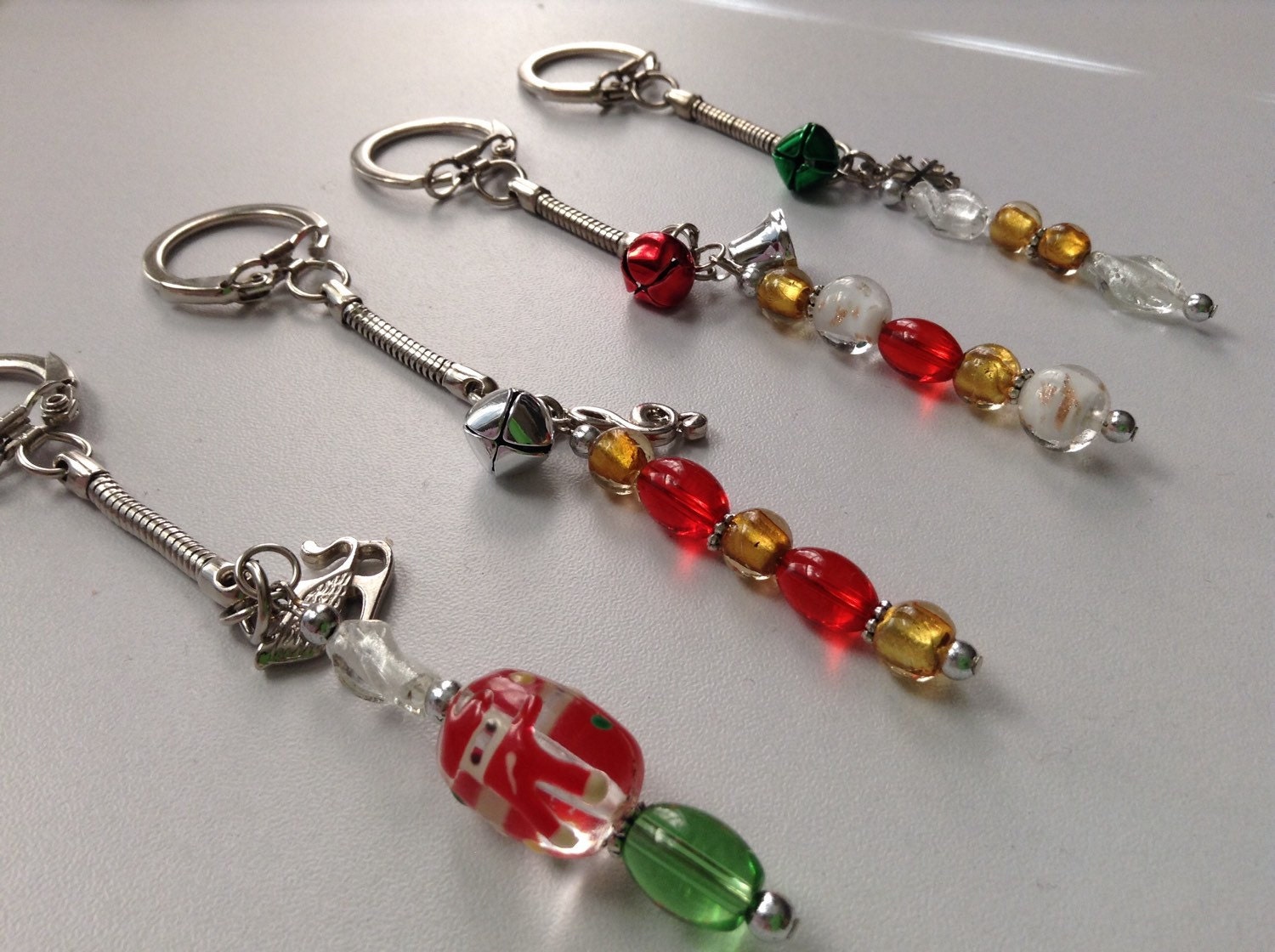 Christmas key chain santa key chain holiday key by PokeysWorld