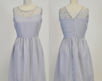 Grey chiffon dress | Etsy