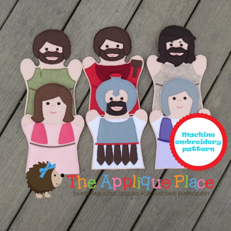 PATTERN Set of 6 Bible Character Puppets by TheAppliquePlace