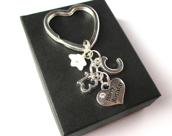 Personalised 13th Birthday keyring - Personalized 13th keychain - Happy ...