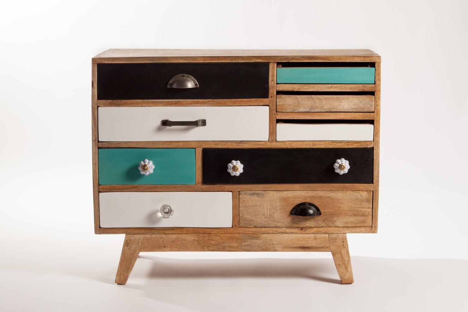 Design of drawers 9 drawers in wood with multi-colored drawers – Haute ...