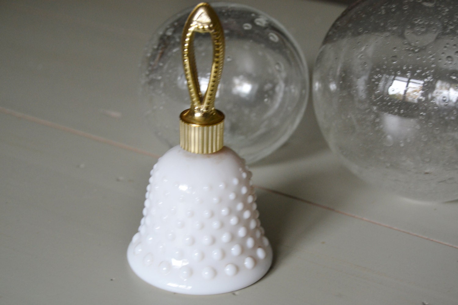 Avon Bell Milkglass Hobnail Vintage Bell Avon Collectible