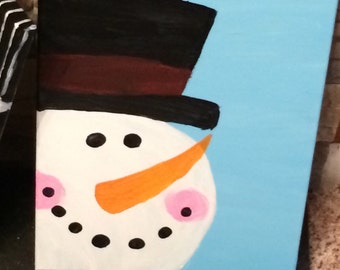 Popular items for snowman canvas on Etsy