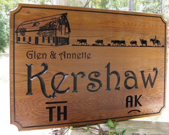 Custom Outdoor Signs Cedar Wood Carved Sign Outdoor Farm Name
