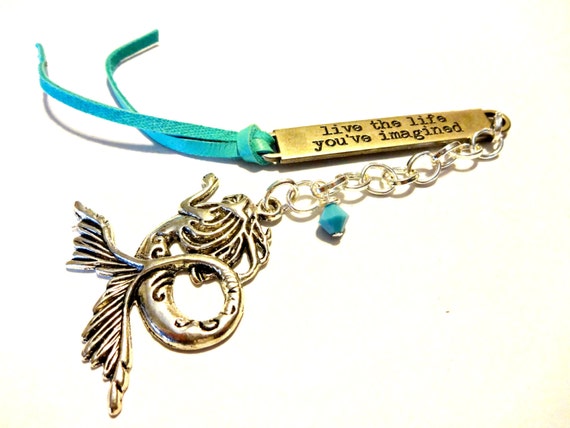 Mermaid Bookmark Unique Mermaid Gift Turquoise Leather