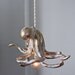 Octopus Beach Cottage Pendant Light Faux Taxidermy Gold White