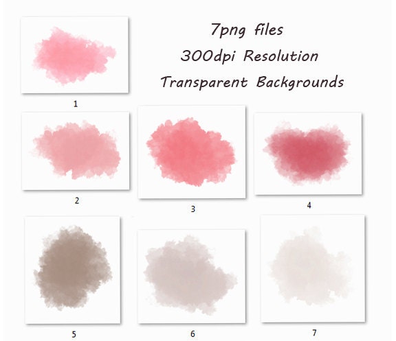 Watercolor Splotches Clipart Splashes Clipart Watercolor