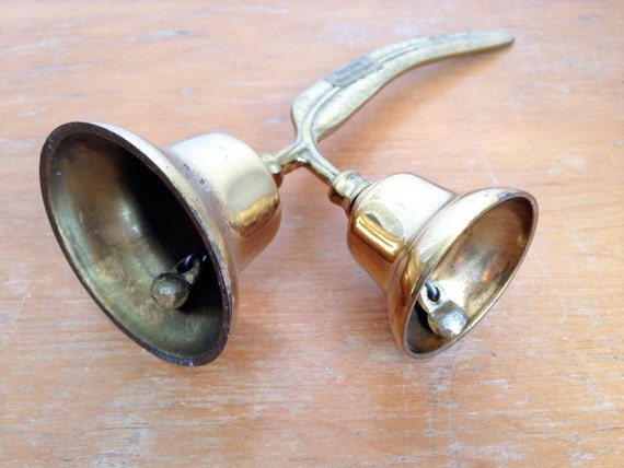 Vintage Brass Feather with Two Bells Quill Handle Dinner