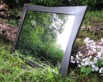 Rustic Mirror, Black Mirror, Distressed, Whimsical, Gothic