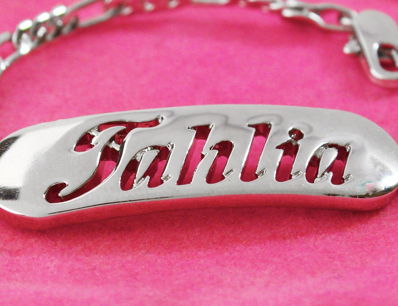 Name Bracelet Tahlia White Gold Plated 18K Personalised