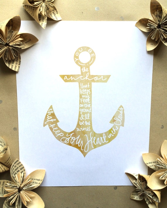 You Be The Anchor Nautical Print Mayday Parade by InkInTheOzarks