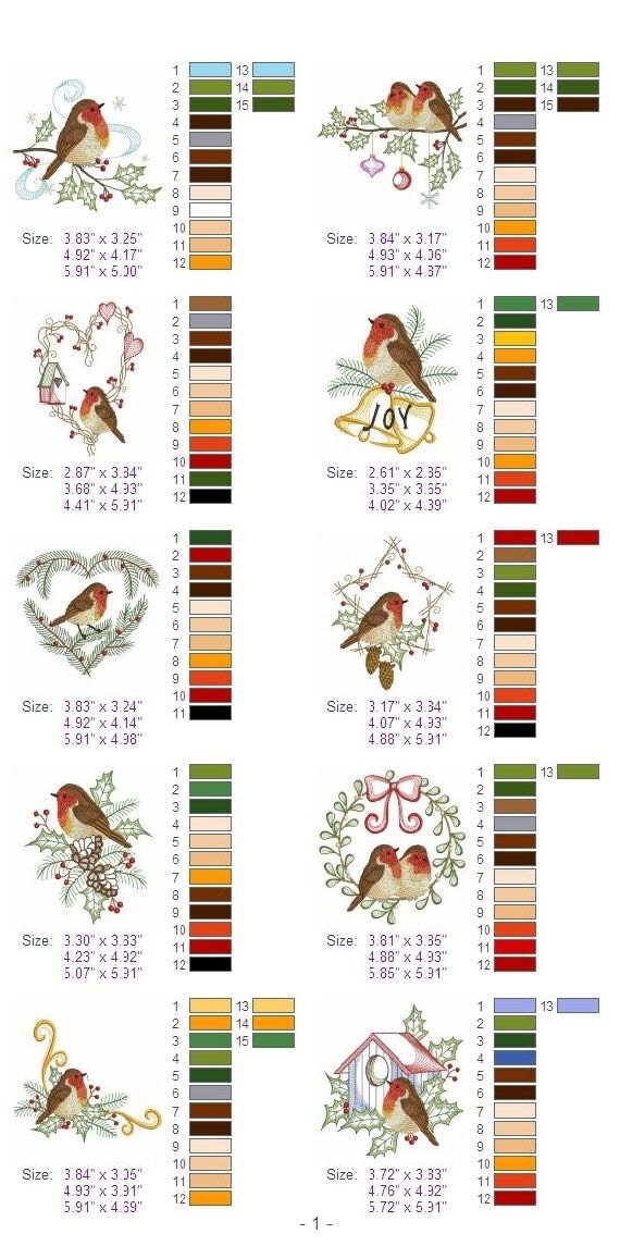 Christmas Robin Machine Embroidery Designs Instant by embhome
