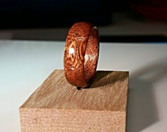 African Sapele wood ring, hand carved ring