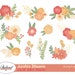 Summer Blossoms Wedding Flower Digital ClipArt Instant
