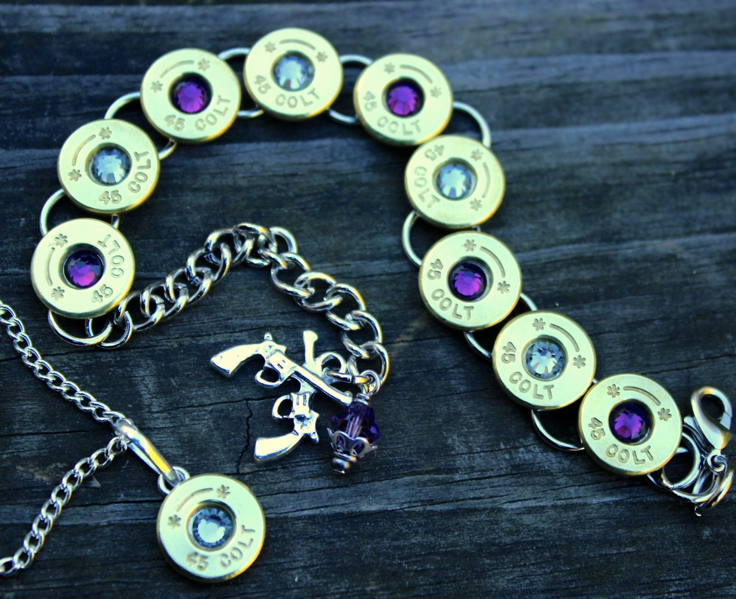 45 Colt Bullet Jewelry Set Starline Brass Shell Casings