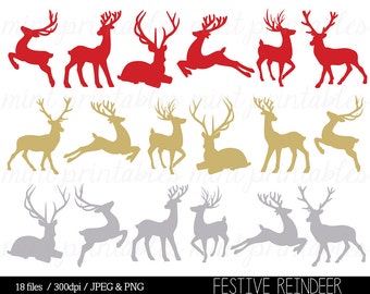 Reindeer clipart | Etsy